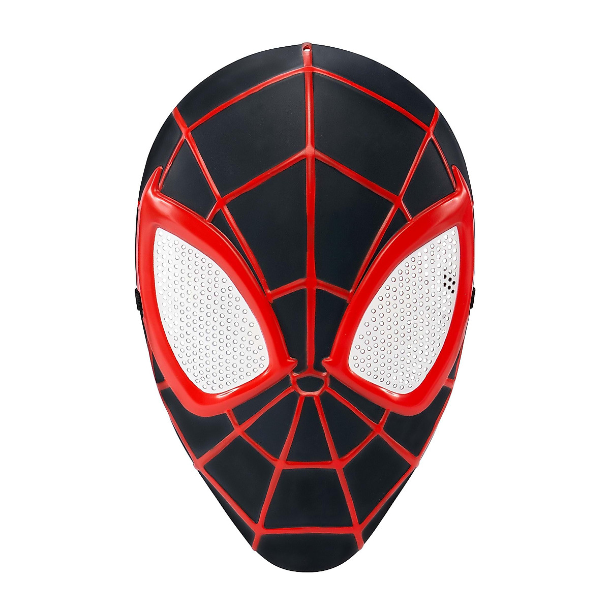Jazwares Marvel Youth Miles Morales Mask - 3D Plastic Mask with Elastic Strap Standard Black