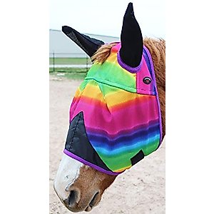 Equine Horse FlyMask Summer Spring Airflow Mesh Cob Ears 73206C