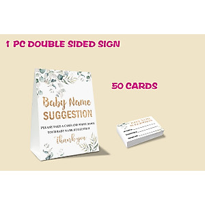 Baby Name Suggestion For Baby Shower Games, Plant Themed Name Suggestion Game Card, Party Favors Supplies Decorate For Baby Showers Game Cards, 1 Sign & 50 Cards Per Pack –(bbname-007)