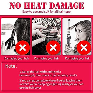 30 Pieces Hair Wave Curlers Spiral Curls Styling Kit No Heat Hair Curlers Heatless Hair Rollers with 2 Pieces Styling Hooks for Most Hairstyles (30 cm, Mixed Color)