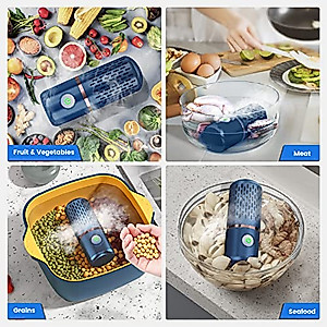 Fruit and Vegetable Washing Machine, Fruit and Vegetable Cleaner Device, Kitchen Gadget Food Purifier for Deep Cleaning Fruits, Vegetables, Rice, Meat and Tableware (Blue)