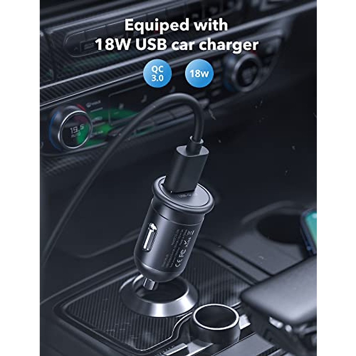 Compatible with Magsafe Car Mount Charger,THREEKEY Magnetic Wireless Car Charger Mount Vent Hook Phone Holder for iPhone 14/13/12 Series Phone & MagSafe Case(with QC3.0 Adapter)