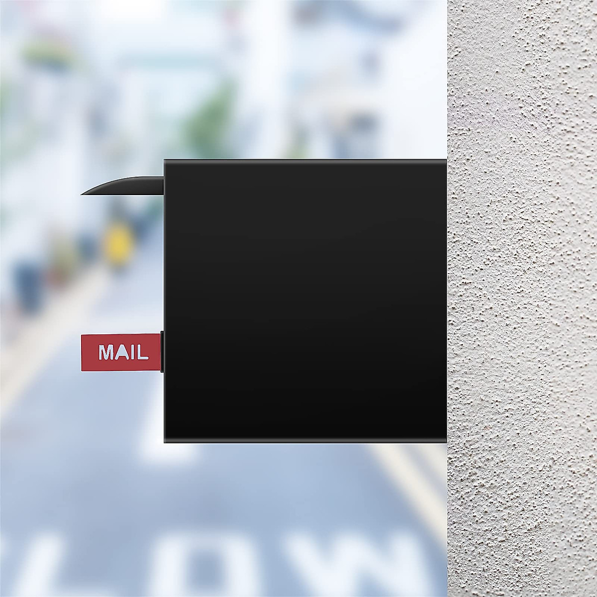 superbobi Mailbox Flag Front Mount Brick Stone Mailbox Stylish Replacement 4" x 2" x 0.5" (Black)