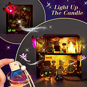 FUNZBO Fairy Polyjuice Potions Crafts for Girls Ages 6-8, Christmas Easter Gifts for 6 7 8 9 10 Year Old Girls & Girl Birthday Gifts, Fairy Garden Kit Gifts for Girls 6-8 8-10 8-12 Or Above (Red)