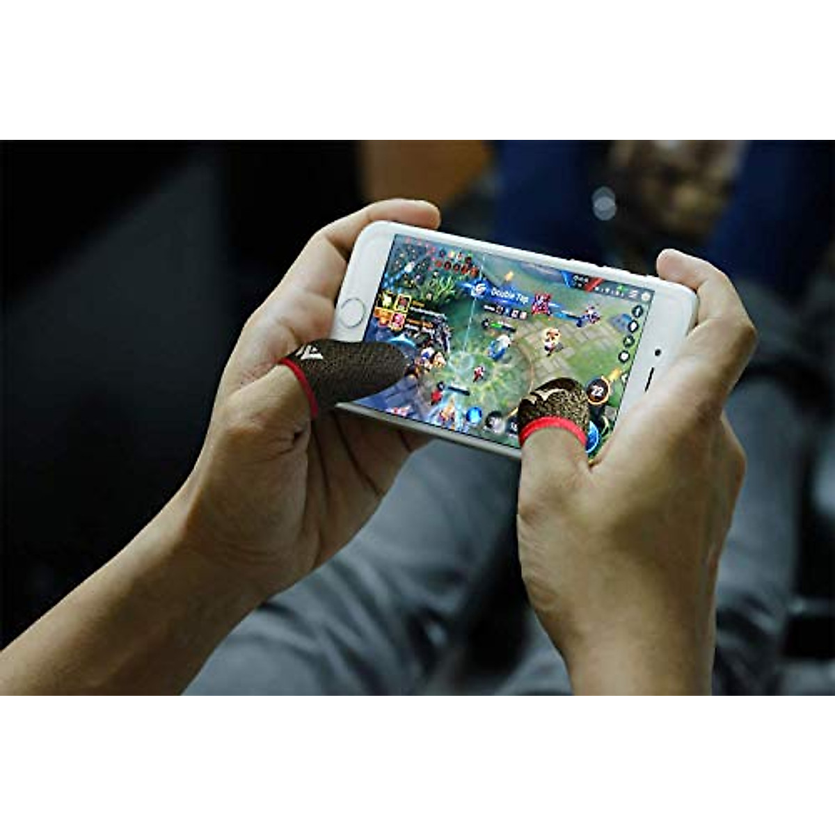 SAMEO Gaming Finger Sleeves for Mobile Game Controllers (Pack of 3 Pair) Anti-Sweat Breathable Seamless Thumb Finger Sleeve for League of Legend, PUBG, Rules of Survival, Knives Out (Black)