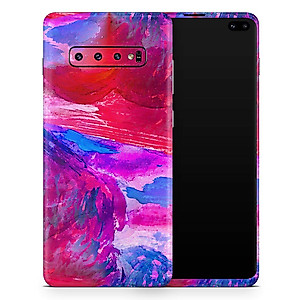 DesignSkinz Splatter Blue and Red Oil Protective Vinyl Decal Wrap Skin Cover Compatible with The Samsung Galaxy S20 (Screen Trim & Back Glass Skin)