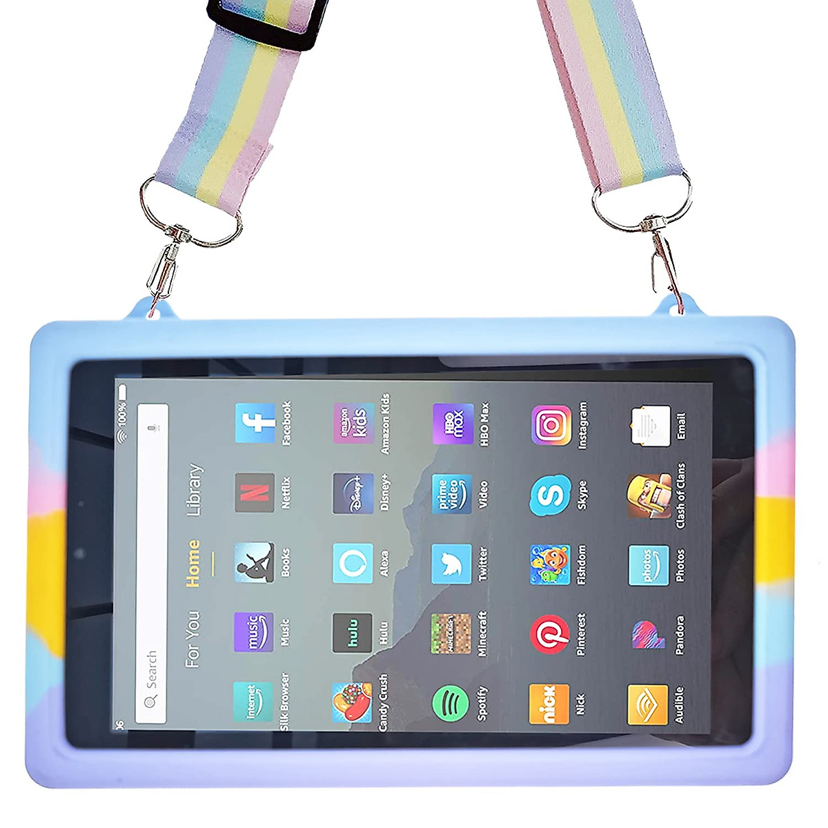 LUSTAM Dimple Pop it Case for Kindle Fire Tablet 7, Fidget Poppers Pop its Poppet Shockproof Kids Friendly Cover with Foldable Kickstand Shoulder Strap for Amazon Fire 7 Tablet 2019/2017/2015 Release