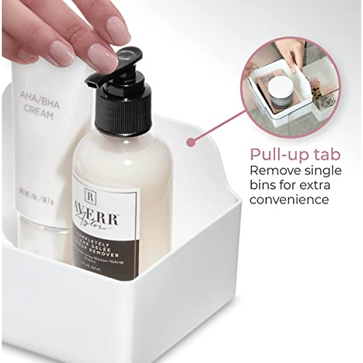 iDesign The Sarah Tanno Collection In-Drawer Cosmetic Organizer Bin, White