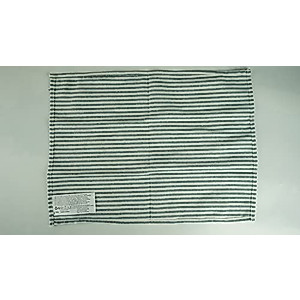 INFEI Plain Striped Cotton Linen Blended Dinner Cloth Napkins - Set of 12 (40 x 30 cm) - for Events & Home Use (Ocean)