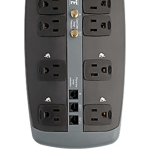 Tripp Lite Protect It! 10-Outlet Surge Protector 8 Ft. (2.43 M) Cord 3345 Joules (Tlp1008teltv)