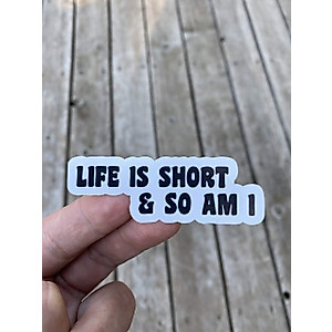 Life Is Short and So Am I Sticker, Laptop Sticker, Water Bottle Sticker, Phone Sticker, Window Sticker, I'm Short Sticker, Funny Sticker