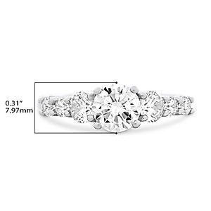 .925 Sterling Silver Round Cubic Zirconia Seven Stone Engagement or Anniversary Ring - Size 8
