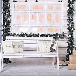 Beautiful Christmas Pillow Covers 18" x 18" - 4 Modern Farmhouse Design Throw Pillow Covers - These Buffalo Plaid Holiday Decor Accents are The Perfect Addition to Your Indoor/Outdoor Home Decoration