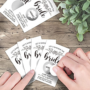 Haizct 50 Pack Flower Plants Bridal Shower Scratch Off Game Cards for Country Wedding, Bridal Shower, Bridal Lottery Tickets, Wedding Shower Ideas (Let's shower the)
