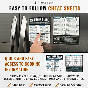 Air Fryer Accessories Compatible with Gowise, Chefman, Cozyna, Insignia, Kalorik, Gourmia, Nuwave®, Paula Deen + More, Air Fryer Rack, Air Fryer Cheat Sheet Guide, Air Fryer Liners and Cleaner Brush
