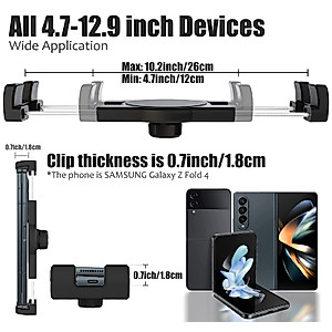 Charchendo Car Dashboard Phone Mount for Samsung Galaxy Z Fold, Windshield Tablet Holder with Suction Cup Compatible with Samsung Galaxy Z Flip 3 4, Z Fold 3 4, iPad Pro Air Mini and 4-12.9'' Devices