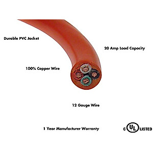 MPI Tools Nema L14-20P to L14-30R Generator Power Cord Pigtail Adapter 4 Wire 12 Gauge 125/250v 18 Inches Long