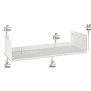 Wallniture U Shape Floating Metal Bookshelf White Set of 2