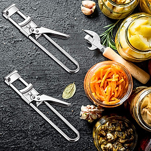 Master Opener Adjustable Jar and Bottle Opener Adjustable Multifunction Stainless Steel Can Opener Jar Lid Gripper Manual Jar Opener Kitchen Accessories for Weak Hands (2 Pieces)
