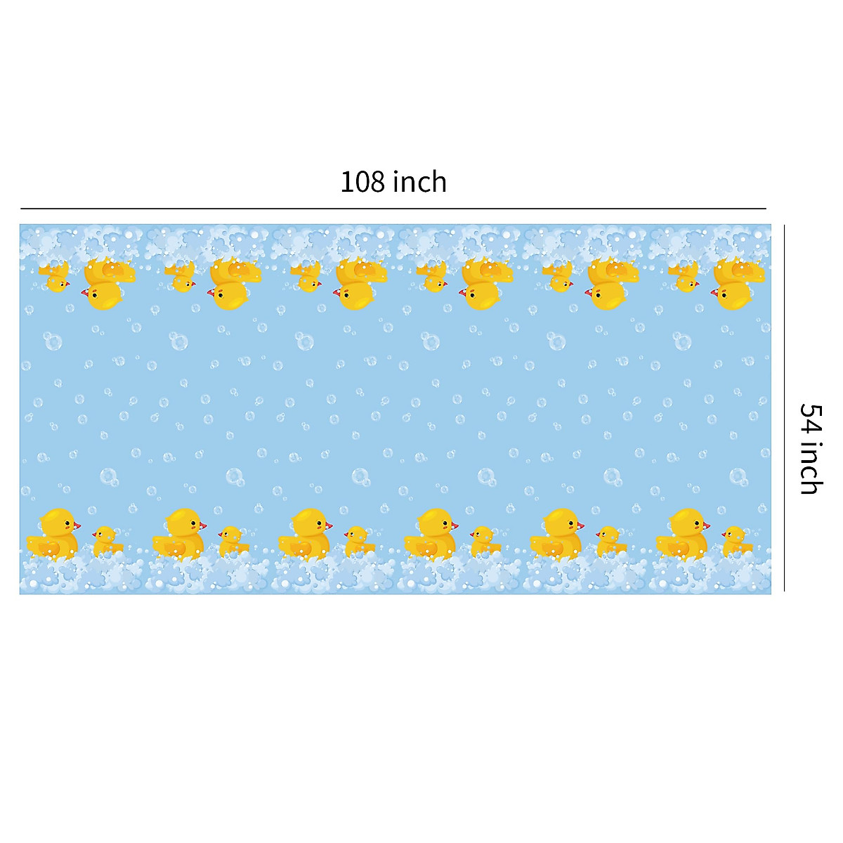 APOWBLS Rubber Duck Party Decorations Tablecloth - Disposable Duck Party Supplies Table Cover, Bubble Bath Rubber Duck Theme Table Cloth for Birthday Baby Shower - 3 Pack (54in x 108in)
