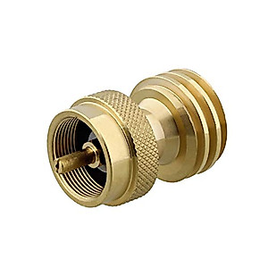 BISupply Propane Adapter 1lb to 20lb - Solid Brass Steak Saver Refill Adapter Fitting for Disposal Throwaway Cylinder
