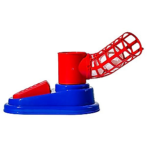 Franklin Sports Kids Baseball Pitching Machine - Pop A Pitch Baseball Batting Machine with Youth Bat + 3 Plastic Baseballs - Boys + Girls Baseball Toy,Red/Blue