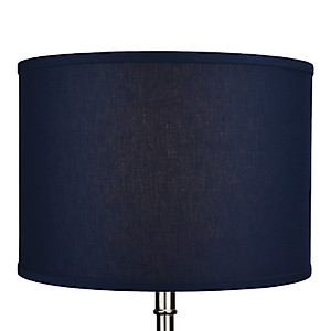 FenchelShades.com 16" Top Diameter x 16" Bottom Diameter 11" Height Cylinder Drum Lampshade USA Made (Navy Blue)