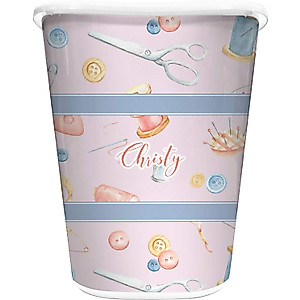 RNK Shops Personalized Sewing Time Waste Basket - Double Sided (White)