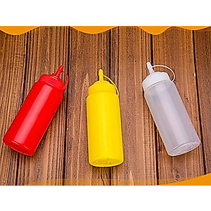 erioctry 3PCS Plastic Squeeze Sauce Bottles Dispenser/Seasoning Container for Mustard Ketchup Oil Cream Honey and Salad Dressing