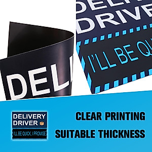 Dakchor Car Magnetic Sign for Delivery Driver - I'll be Quick, I Promise 3 PCS Bright Color for Courier Delivery Vehicles Truck Reuse Removable Car Magnet Sign Blue 8x10 Inch(20x25cm)