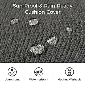 Green4ever Aluminum Patio Furniture Sofa, All-Weather Modern Metal Outdoor 3-Seat Couch with Removable, Water-Resistant Cushions for Backyard Garden (Gray)