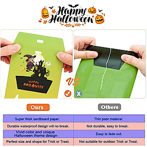 Halloween Candy Treat Bags - 36PCS Paper Trick or Treat Sweet Goodie Decorations Bags with Ribbons, 9 Patterns Gift Party Favors for Kids