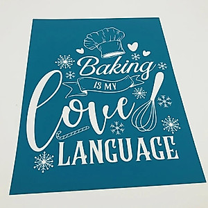 MANGOUSONG Screen Printing Kit,22x28cm Baking is My Love Language Mesh Screen Stencils Self-Adhesive Silk Screen Printing Stencil for Canvas Bag Washable