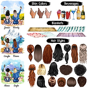 Personalized Best Friend Coffee Mug I'd Walk Through Fire For You, Choose Names, Hairstyle, Scenery, Custom Mugs For BFF, Besties, Good Friends Birthday Gift White Mug 11oz, 15oz