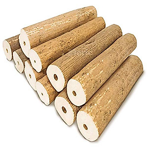 Meric Sola Sticks with Skin, Round Wood Ideal for Chewing, Foraging and Foot Toy for Parrots, Grooms Beak & Nails, Keeps Birds in Good Behavior & Physically Fit, 10 Pieces per Pack