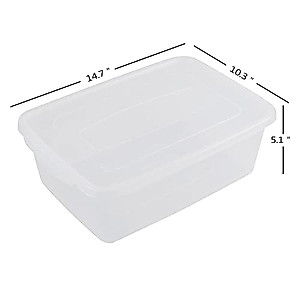 Callyne 4-Pack Clear Plastic Storage Box, Fridge Storage Containers with Lid, 14 L