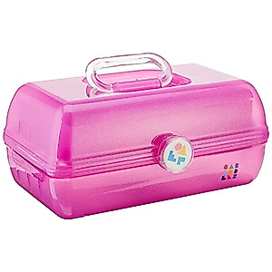 Caboodles Cosmetic storage, Accessories storage, On-The-Go Girl Hot Pink Sparkle Jellies Vintage Case, 1 Lb