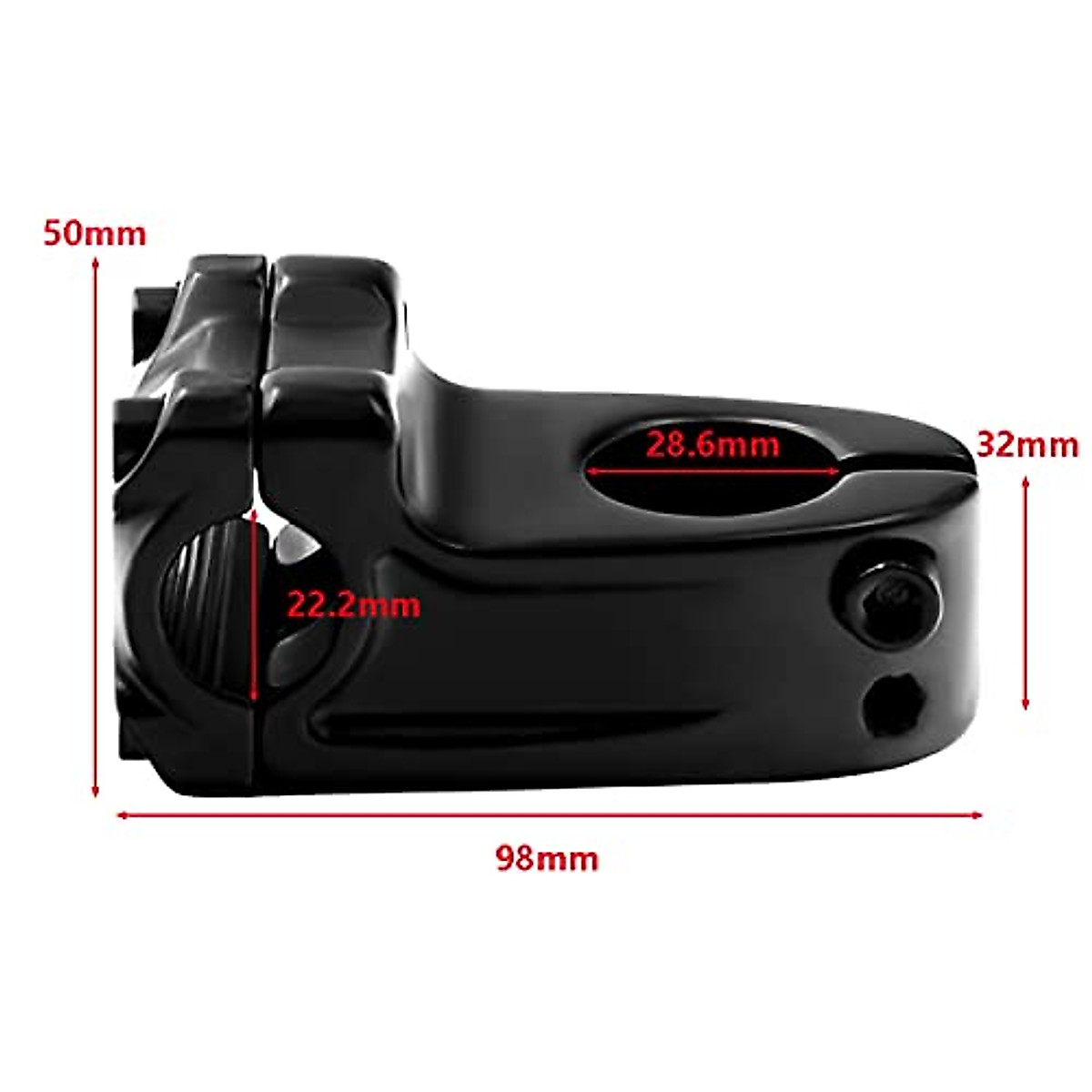 SENQI Bike Stem Aluminum Alloy BMX Fixed Gear Bicycle Stem 28.6x22.2mm, Black