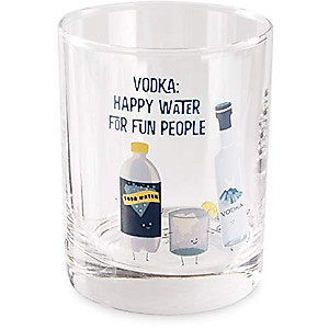 Pavilion Gift Company Vodka: Happy Water For Fun People-11 o 11 oz Rocks Glass, Blue
