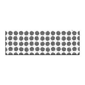 Ambesonne Black and White Bench Cushion, Abstract Classic Modern Style Geometry Pattern with Striped Rounds, Standard Size Foam Pad with Decorative Fabric Cover, 45" x 15" x 2", White and Black