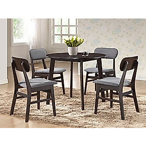 Baxton Studio Debbie Mid-Century Round Dining Table, Dark Brown