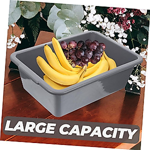 Unomor 2pcs Box Storage Basket Rectangular Bus Tubs Dish Washing Tub Dish Basin Dish Wash Basin Commercial Tote Tub Restaurant Wash Basin Vegetable Tote Tub Utility Bus Tub Grey Pp