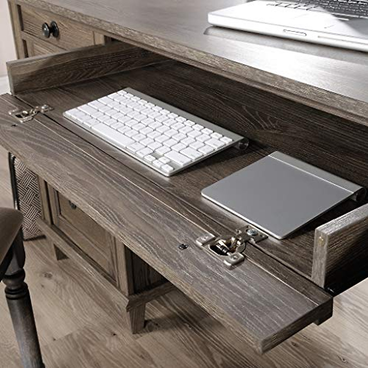 Sauder Hammond Desk, L: 67.56" x W: 29.21" x H: 30.0", Emery Oak Finish
