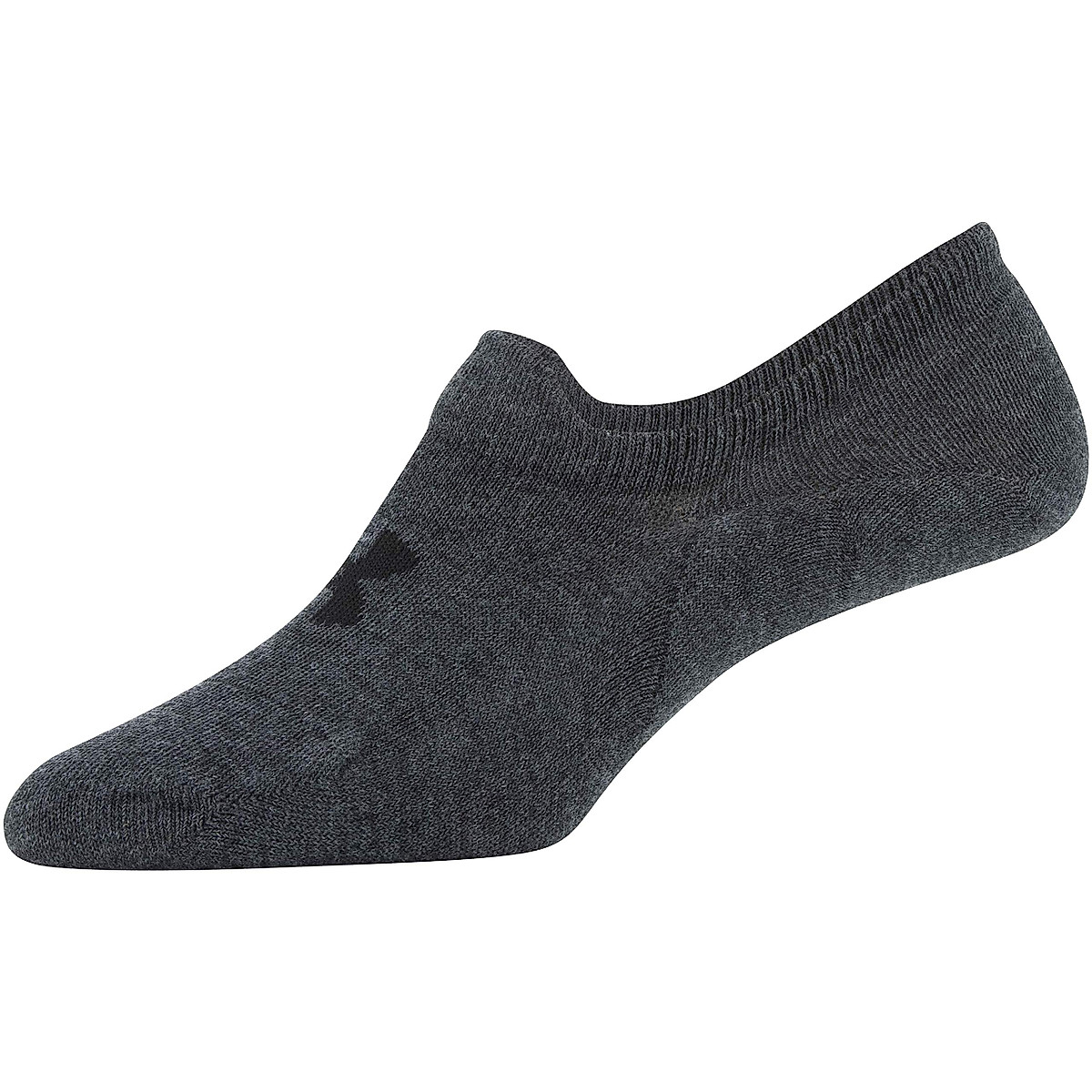 Under Armour Adult Essential Ultra Low Tab Socks, Multipairs, Black Heather (3-Pairs), Medium