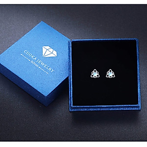 Moonstone Earrings for Women Celtic Knot Stud Sterling Silver Hypoallergenic Piercing Tiny Earring Rainbow Trinity Good Luck Irish Jewelry Xmas Gifts for Mother