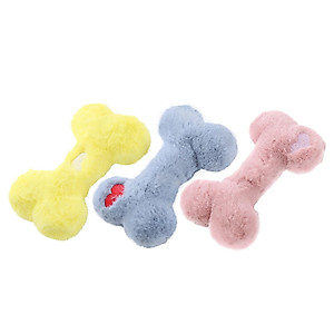 ROYALEAD Pet Dogs Chewing Toy for Small Dogs Plush Bone Toy 3PCS Interaction Pet Teething Toy Aggressive Chewer Toy Dog Favor