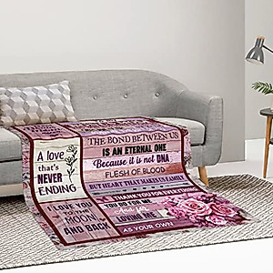 NVDOXSA Bonus Mom Blanket Gift, Stepmom Blanket from Stepdaughter Stepson, Step Mom Throw Blanket 50"x60" Gifts for Bonus Mom Birthday Christmas Thanksgiving Day
