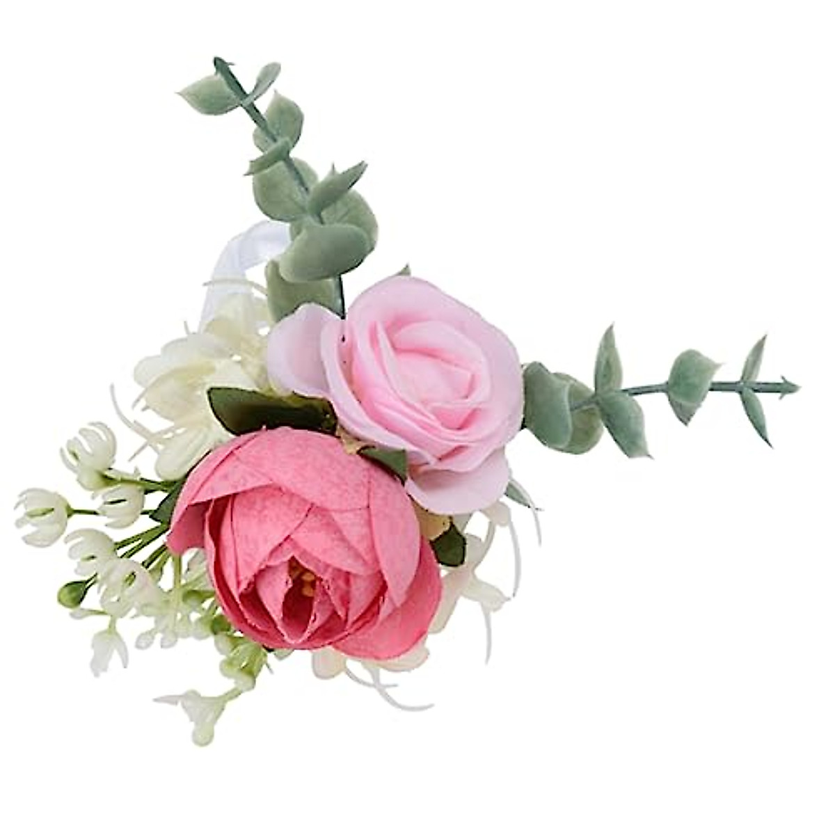 MOTUZP Rose Wrist Flower, Rose Wrist Corsage Wristlet Band Bracelet Prom Flower Wrist Corsages for Wedding(#2)