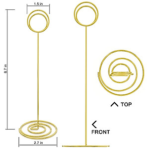 GPYG 8.75 Inches Table Number Holders, 12 Pack Table Numbers Stands Place Card Holder for Wedding Party Graduation Restaurant Sign Holder Home Photo Picture Display Stand