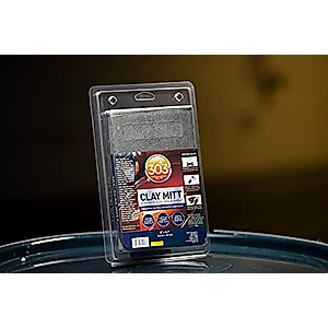 303 Products Clay Mitt - Synthetic Clay Replacement - Creates Ultra Smooth Surface - Faster and Easier Than Clay - Long Lasting, 1 Count (39013), Gray, Black